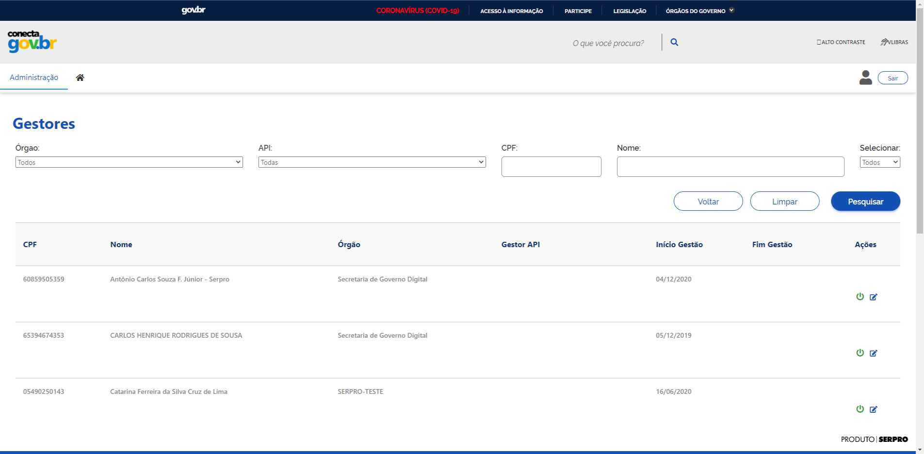Gestor da Plataforma - Conecta